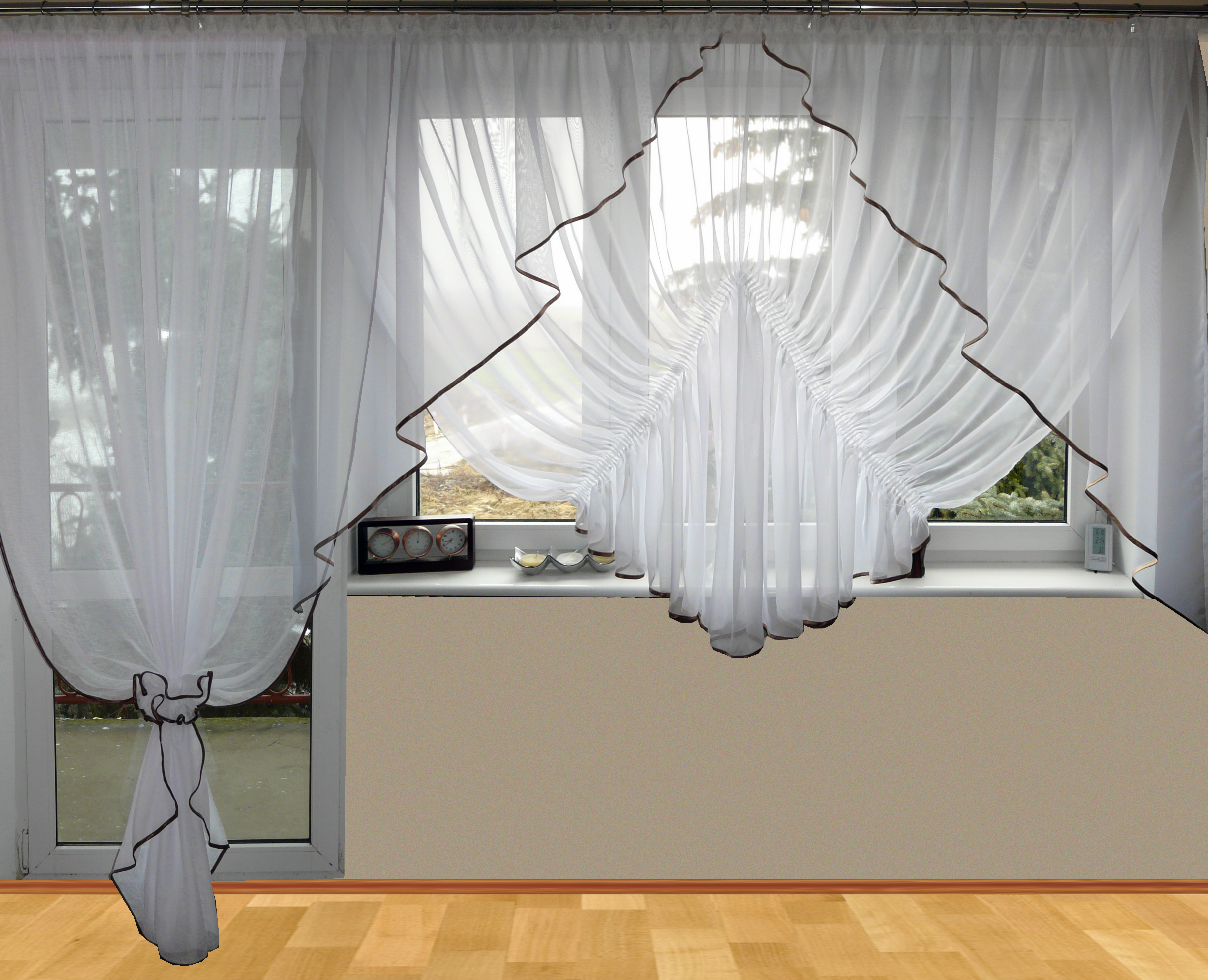 Modern Prefabricated Curtain From Voile Balcony Beautiful Curtain ag20 ...